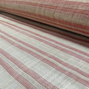 Red and Natural Stripe Sinamay - Judith M Millinery Supply House